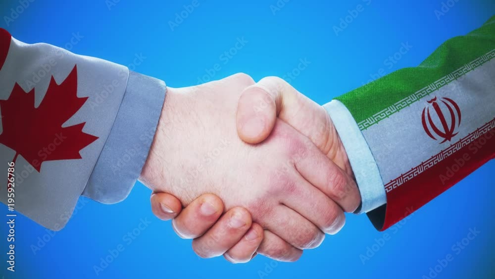 Canada - Iran / Handshake concept animation about countries and ...