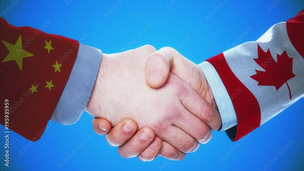 China - Canada / Handshake concept animation about countries and ...