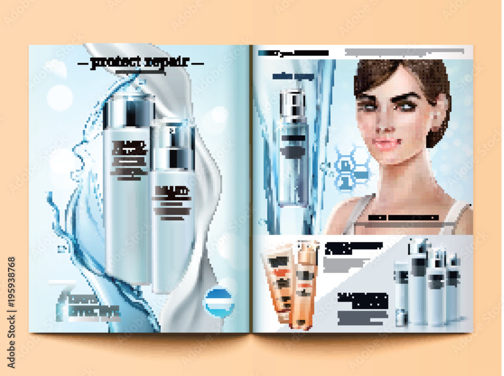 Cosmetic magazine template Stock Vector | Adobe Stock