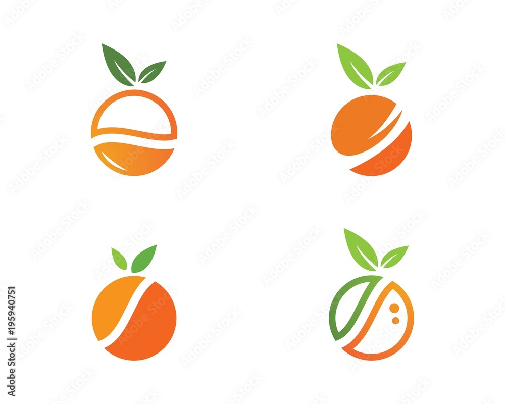 Orange logo design Vector illustration Stock Vector | Adobe Stock