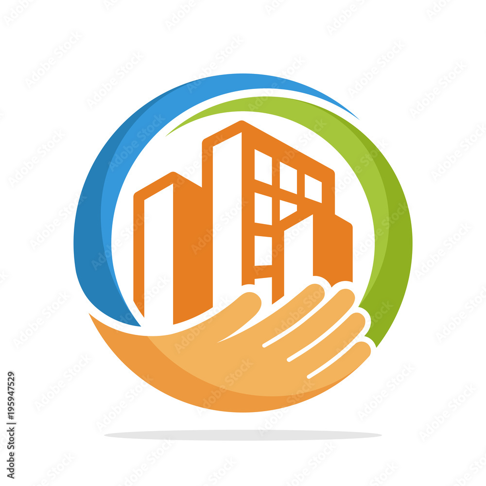 logo icon with the concept of spatial management of the city Stock ...