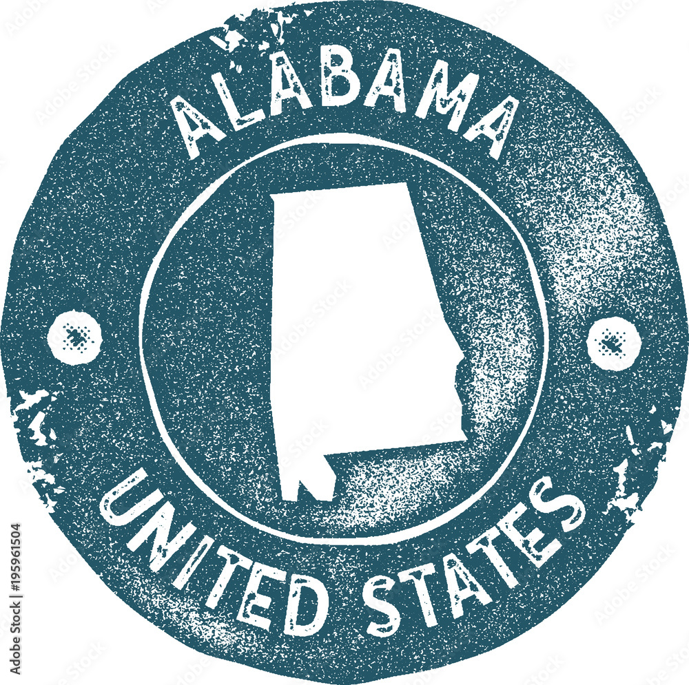 Alabama map vintage stamp. Retro style handmade label, badge or element ...