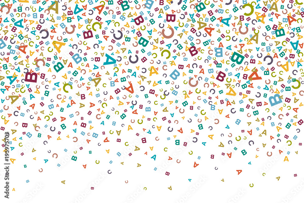 Vector colorful background made from alphabet symbols, letters or ...