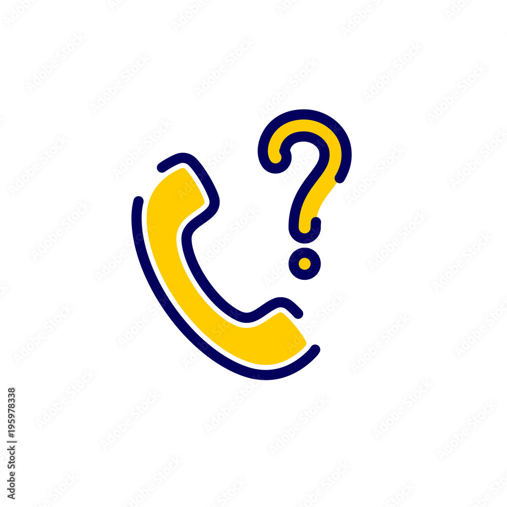 Vetor de 3326130 Call icon with question mark. Call icon and help, how ...