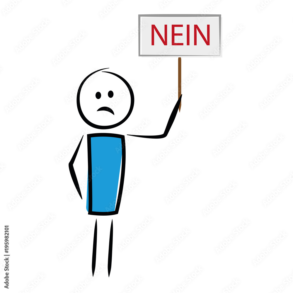 Mann mit Schild - NEIN Stock-Vektorgrafik | Adobe Stock