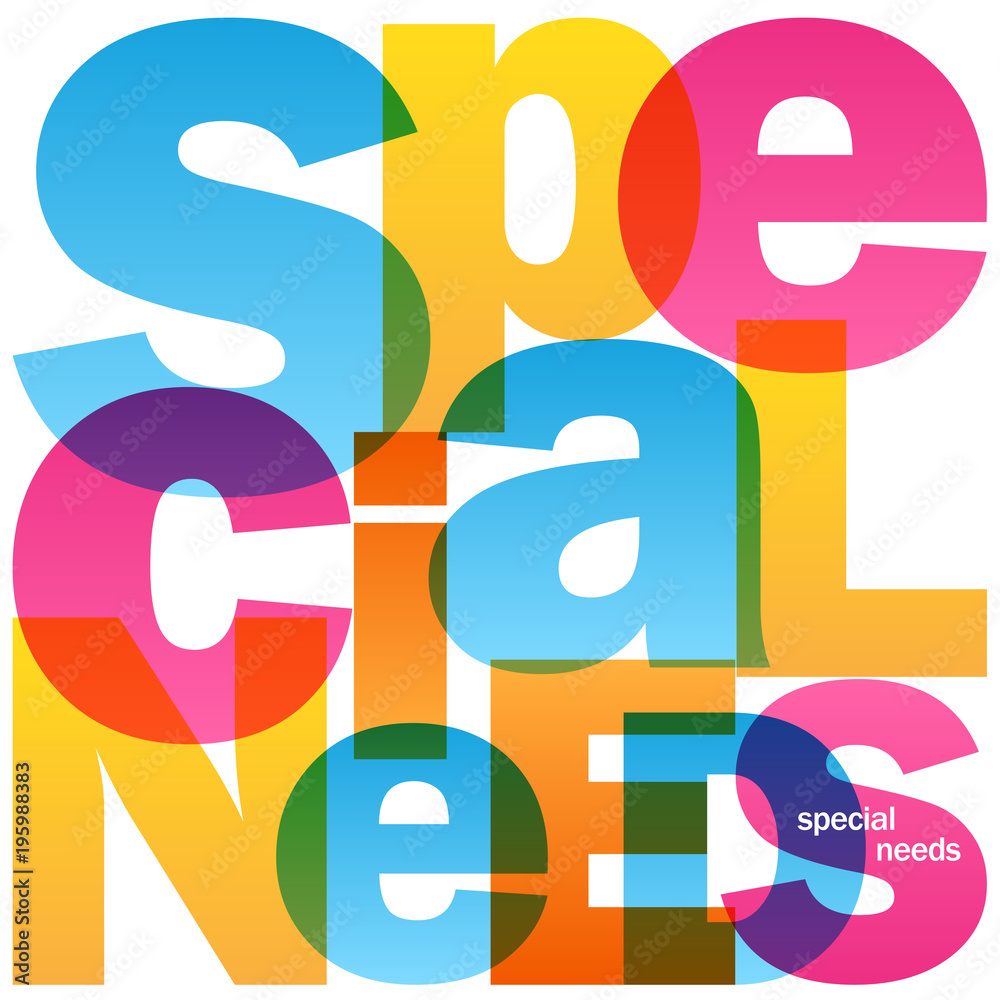 SPECIAL NEEDS vector letters icon Stock Vector | Adobe Stock