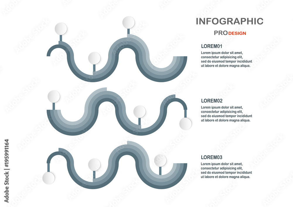 Abstract infographic elements in sine wave shape. Charts for business ...