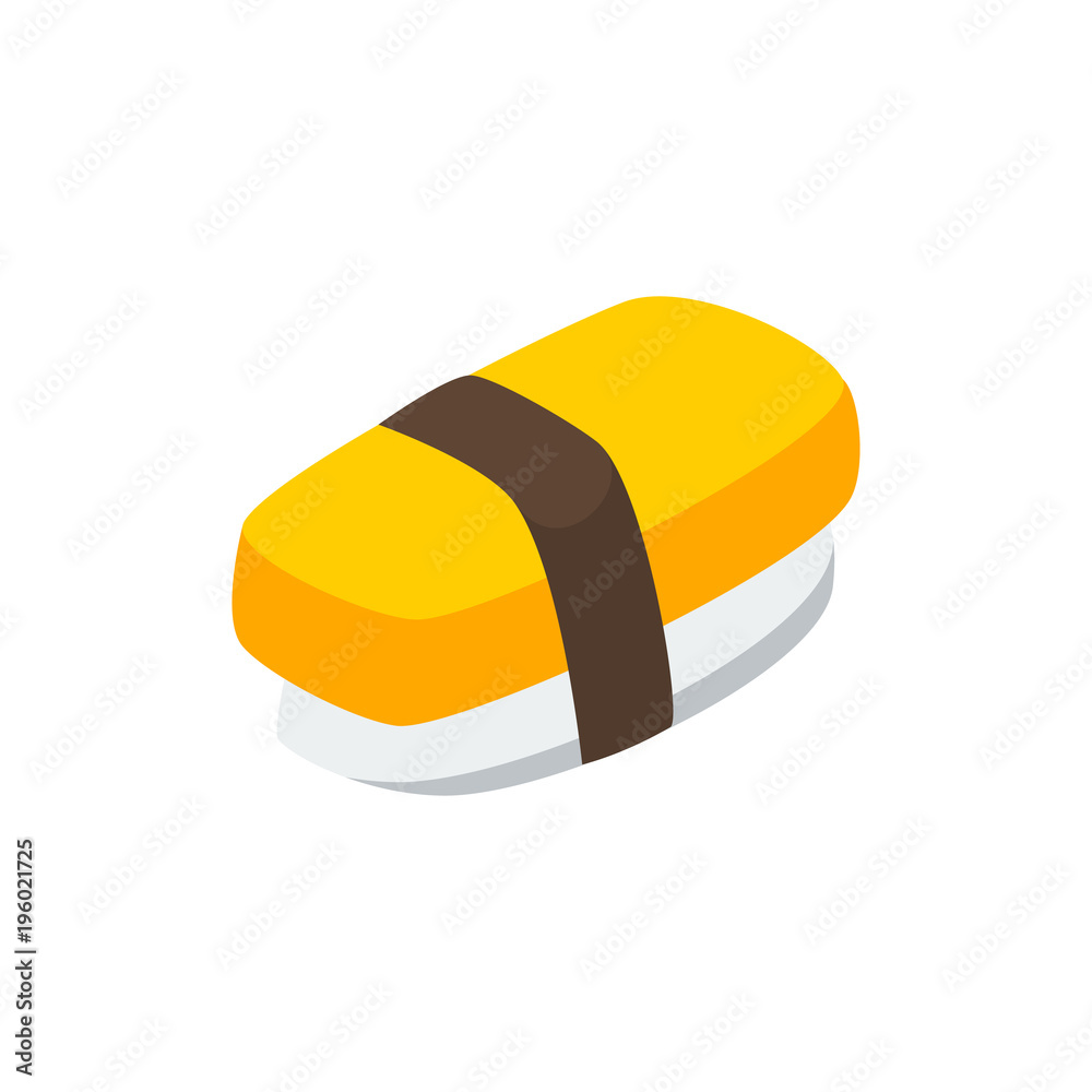 Tamago nigiri icon flat symbol. Isolated vector illustration of icon ...