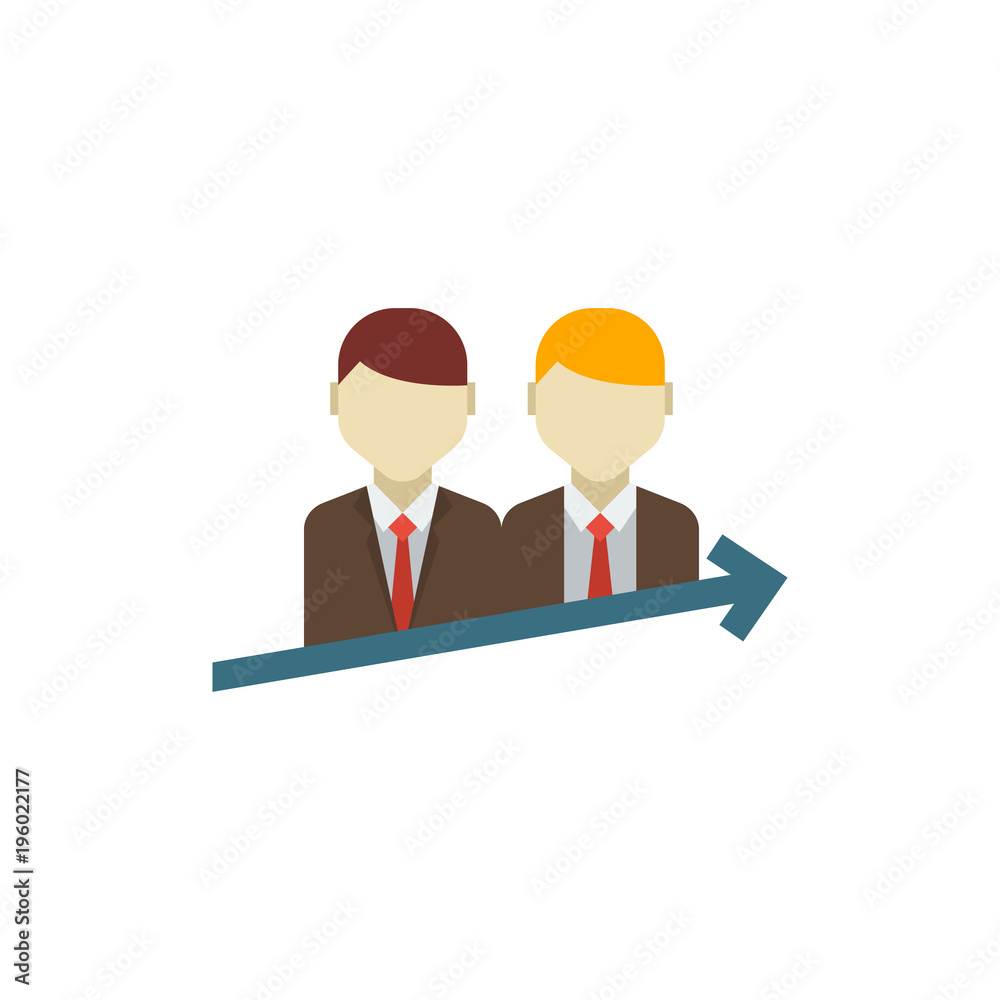 Successful partnership icon flat symbol. Isolated vector illustration ...