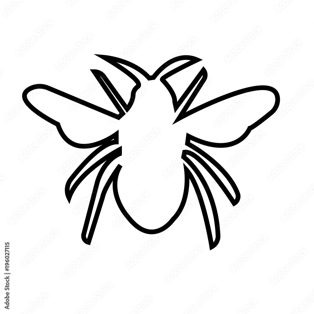 bumble bee outline on white bbackground Stock Vector | Adobe Stock