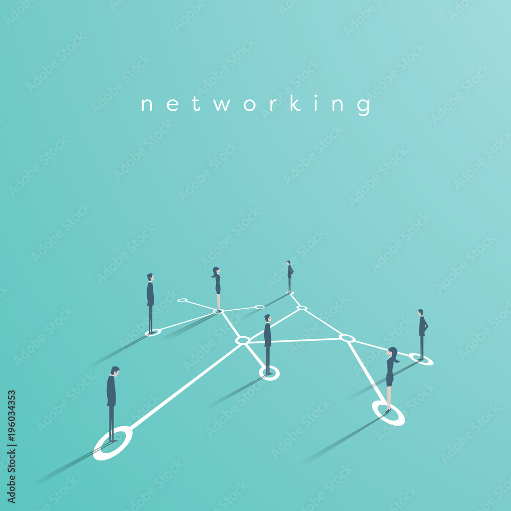 Group of business people networking, making contacts vector concept ...