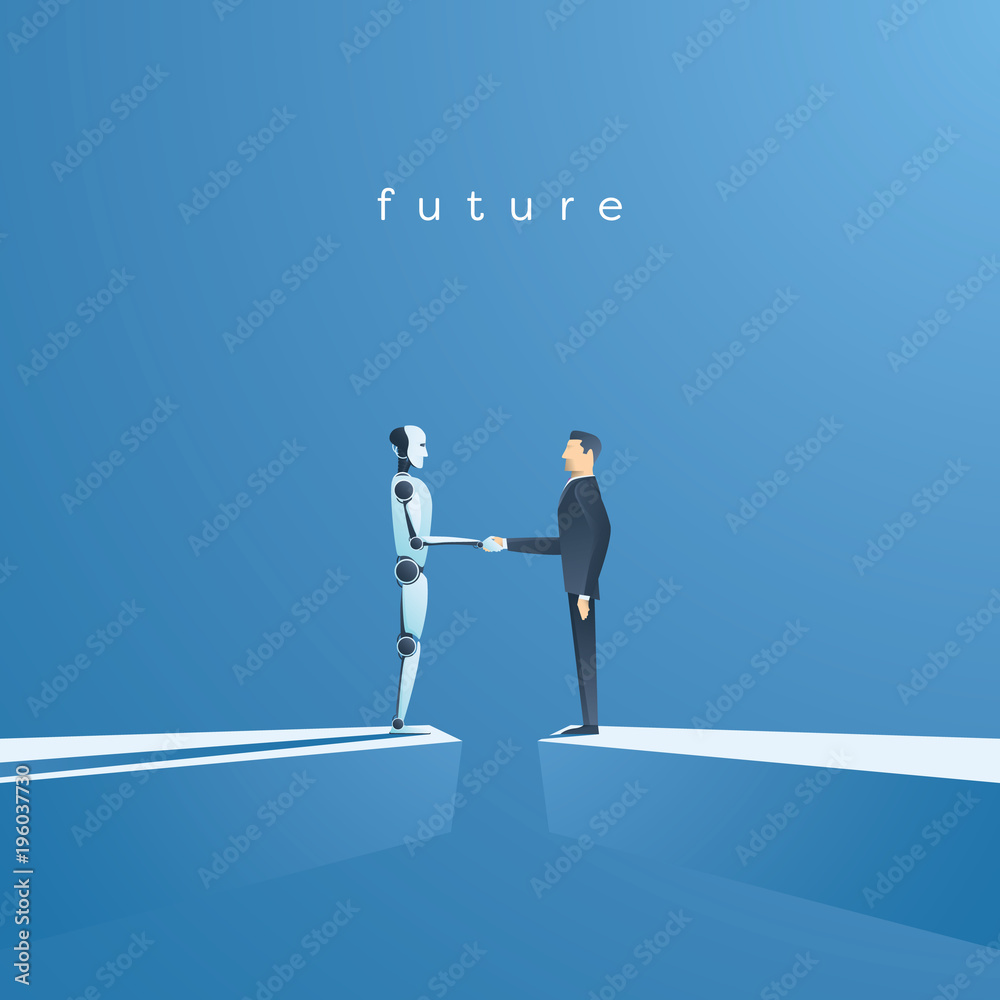 Poster Ai or artificial intelligence vector concept with ai robot ...