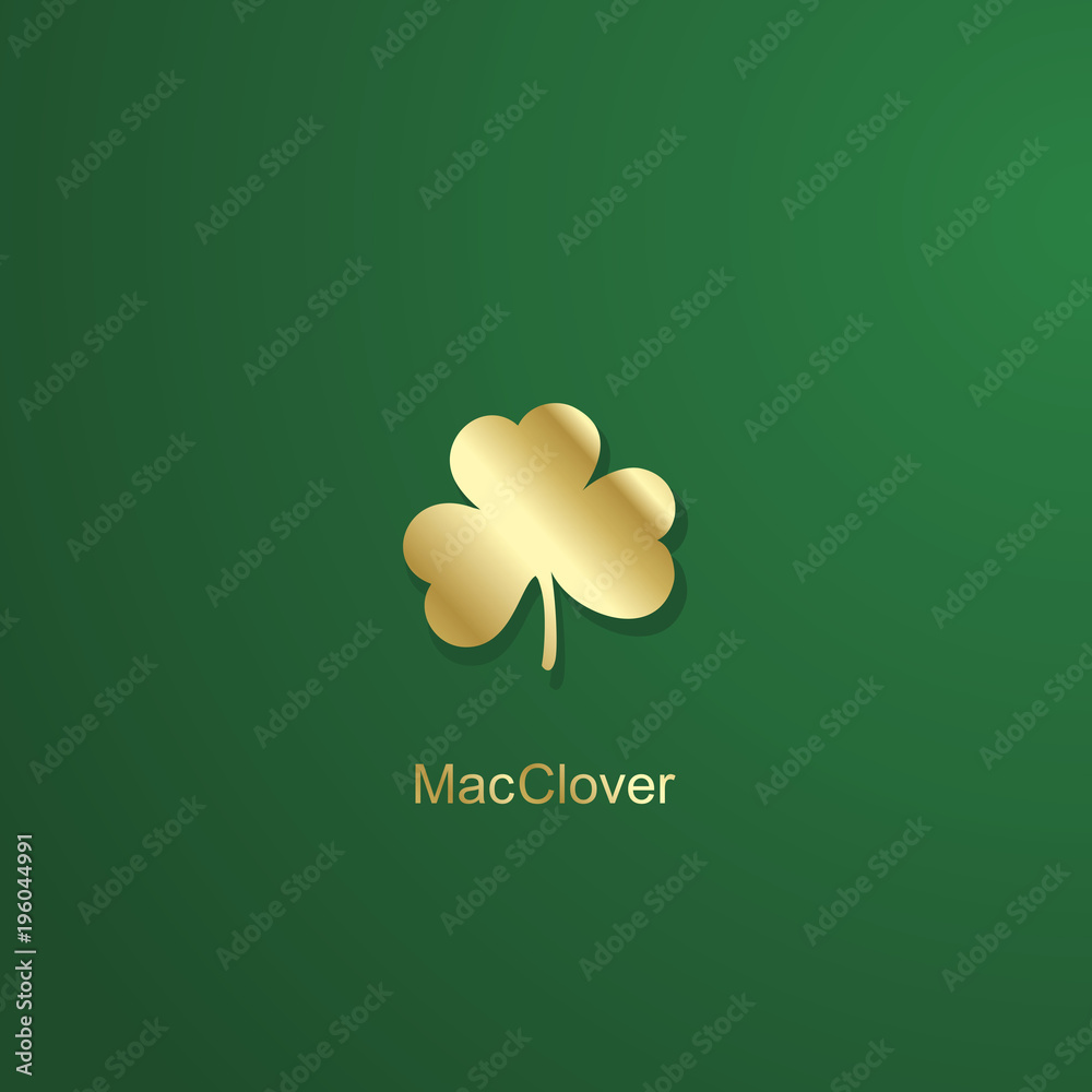 St Patricks Day gold Clover computer mobile logo sign icon green ...