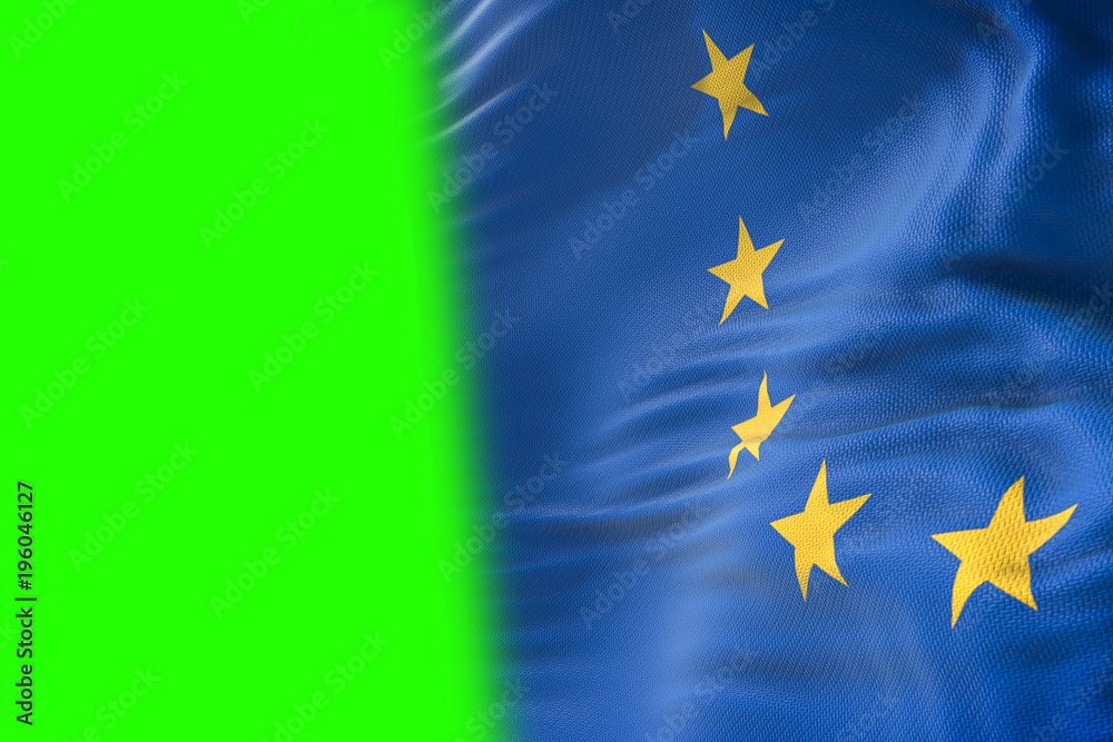EU flag, euro flag, flag of european union waving, yellow star on blue ...