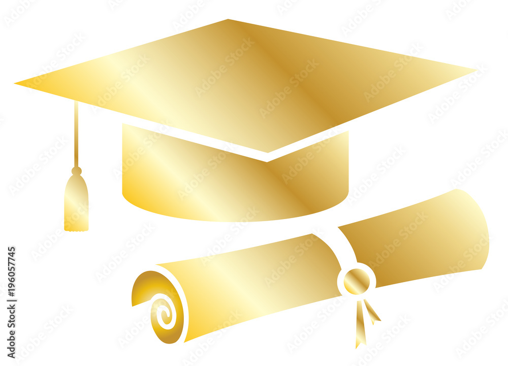 Gilded Graduation gold vector eps 10 Stock Vector | Adobe Stock
