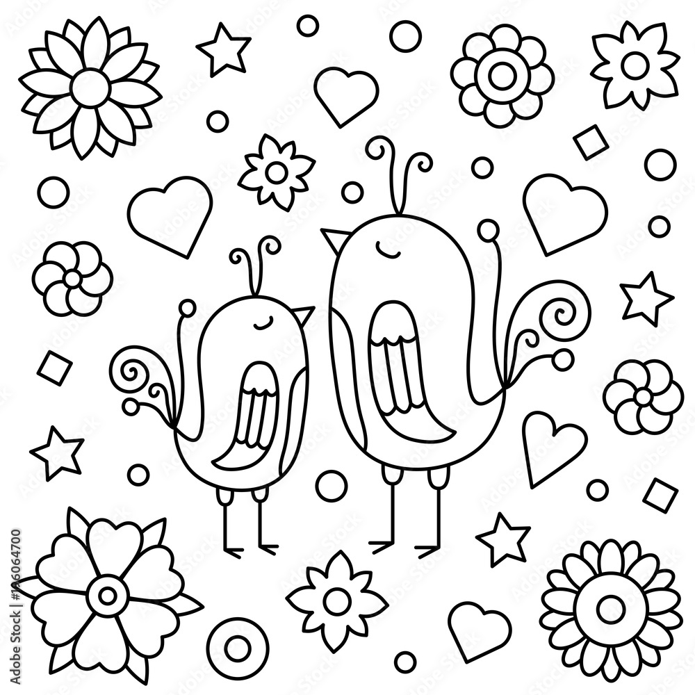 Coloring page. Vector illustration. Stock Vector | Adobe Stock
