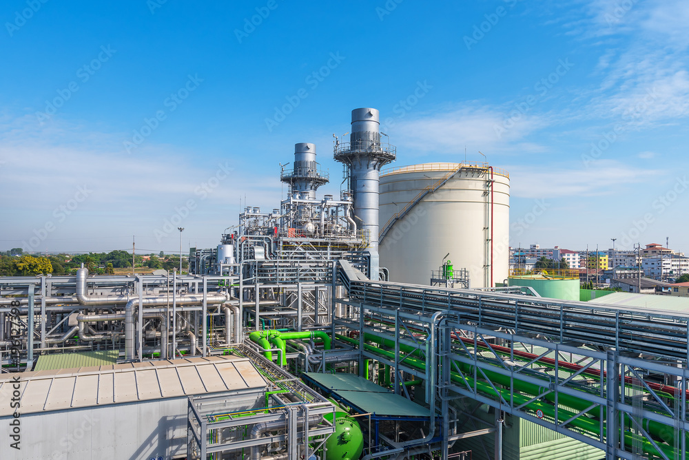 photo of power plant,Natural gas combined cycle,Gas turbine generator ...