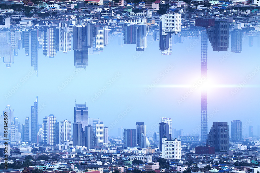 Bangkok Upside down city in inception Sci-fi futuristic fantasy effect ...
