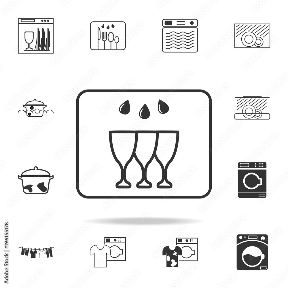 rinse mark icon. Detailed set of laundry icons. Premium quality graphic ...
