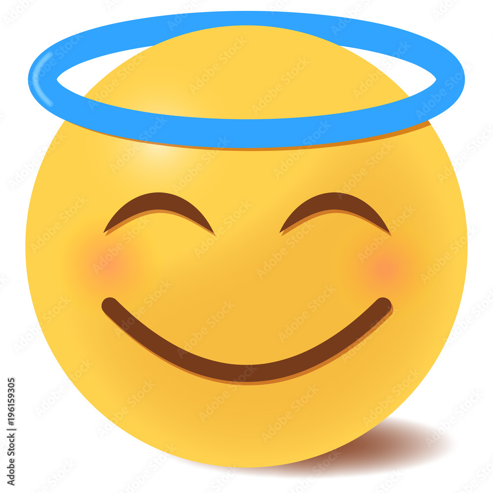 Engel Emoticon - 3D Stock Vector | Adobe Stock