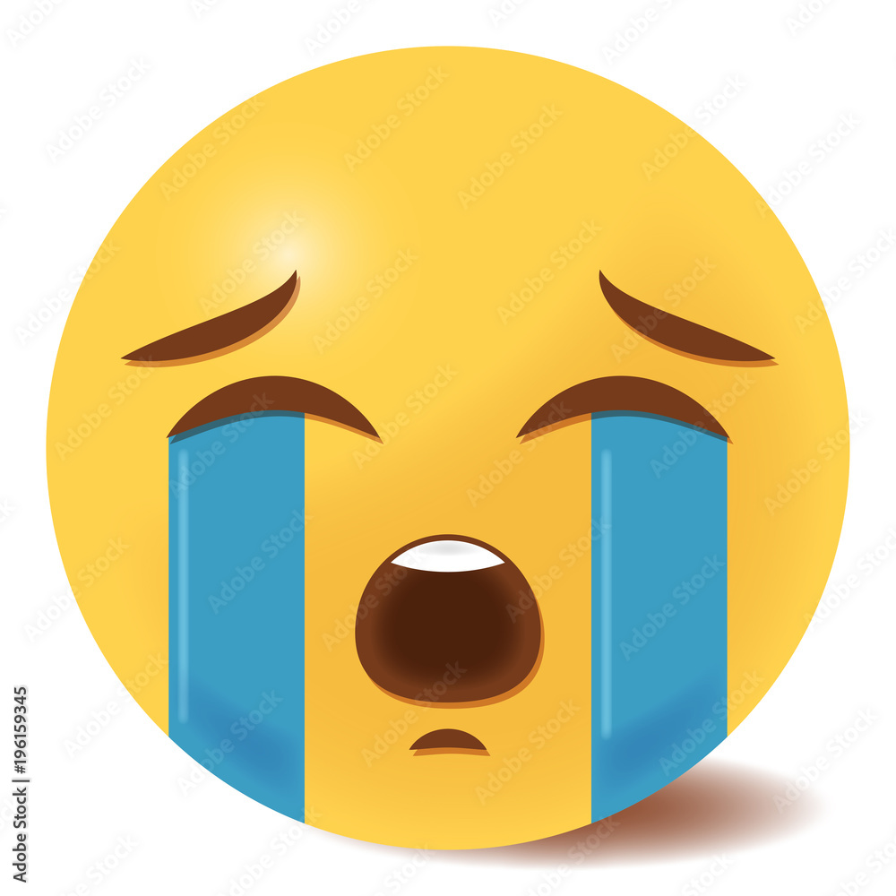 Emoji heulend - 3D Stock-Vektorgrafik | Adobe Stock