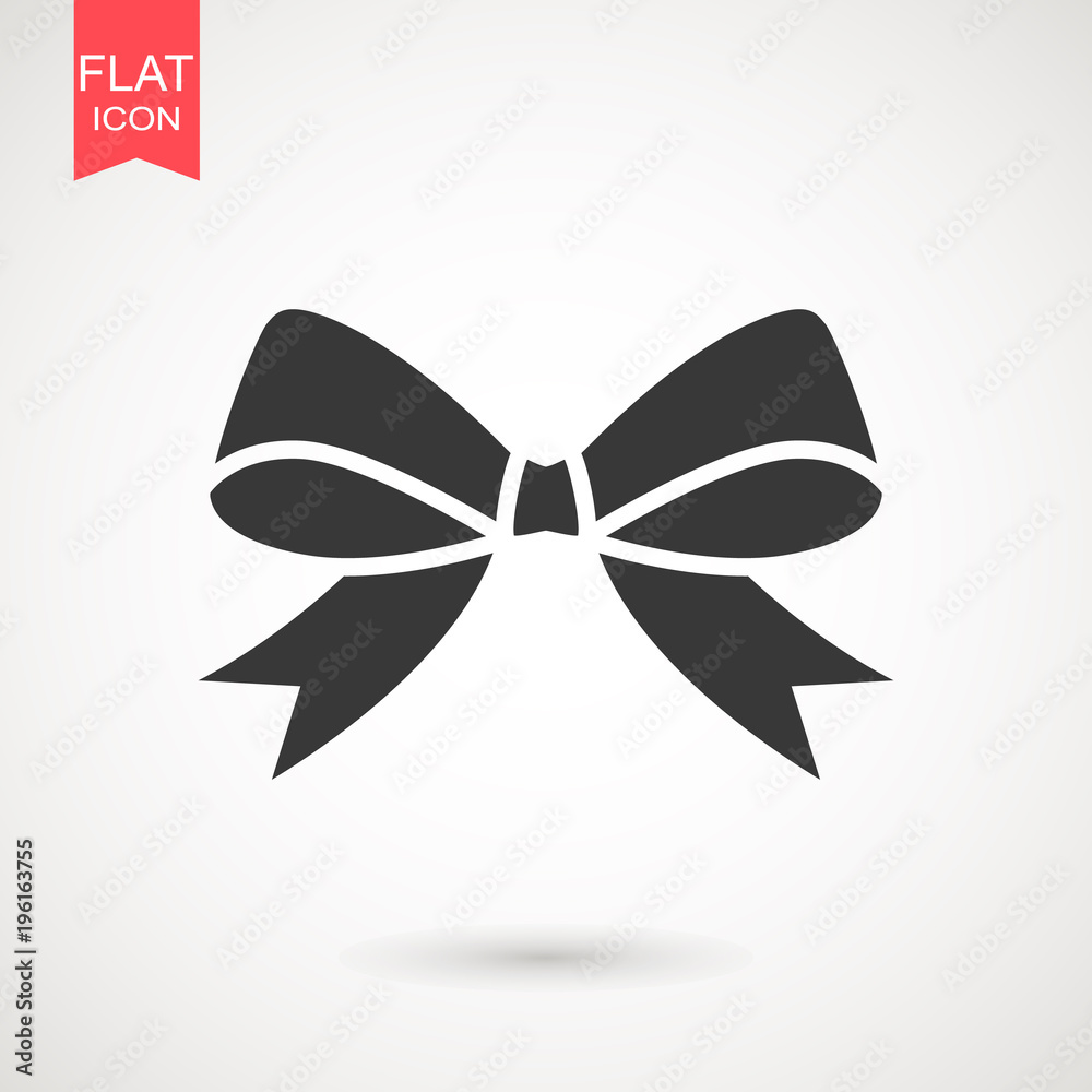 Bow icon in trendy flat style isolated on white background. Ribbon ...