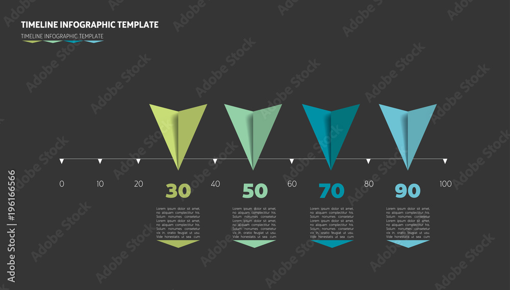 Timeline arrow template. Horizontal line. Vector infographic ...
