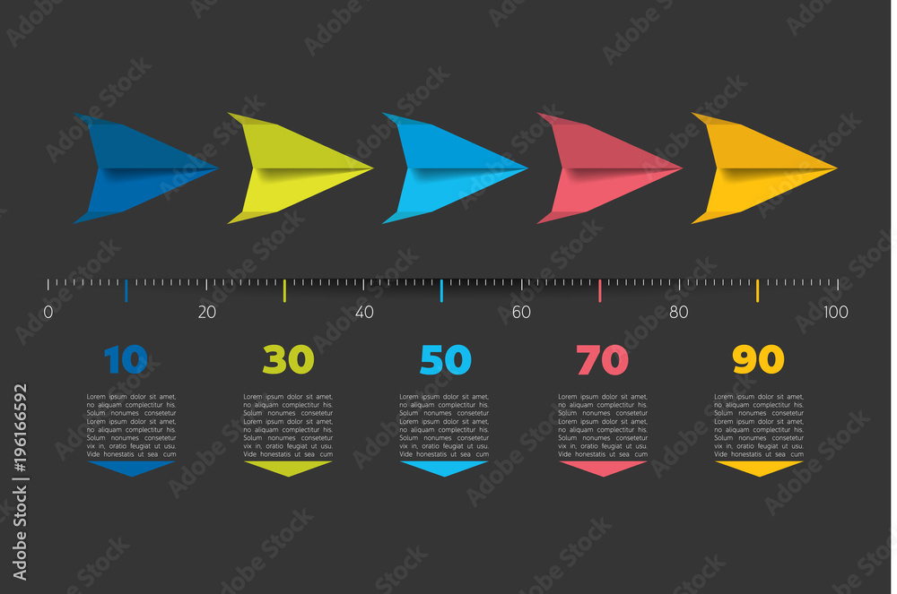 Timeline arrow template. Horizontal line. Vector infographic ...