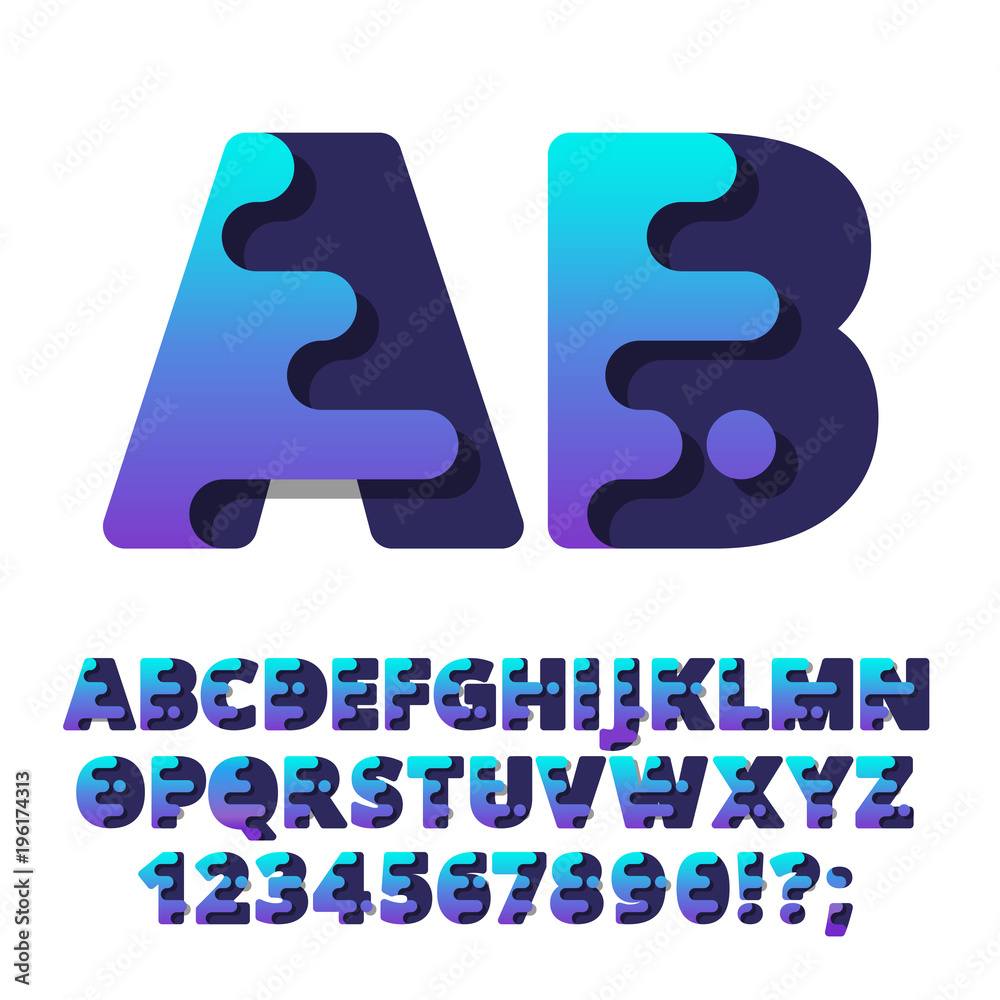 Liquid Font Alphabet