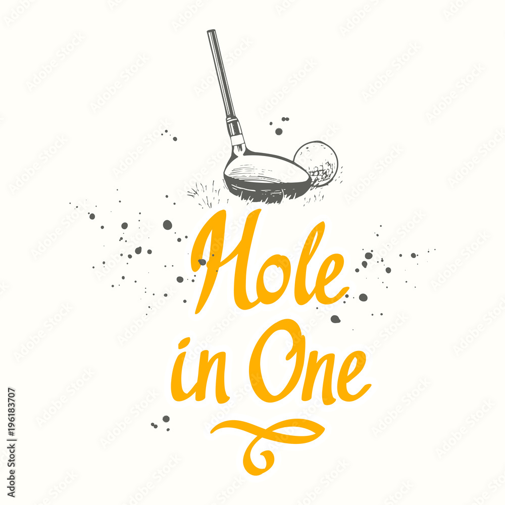 Golf. Vector set of hand-drawn sports equipment. Illustration in sketch ...