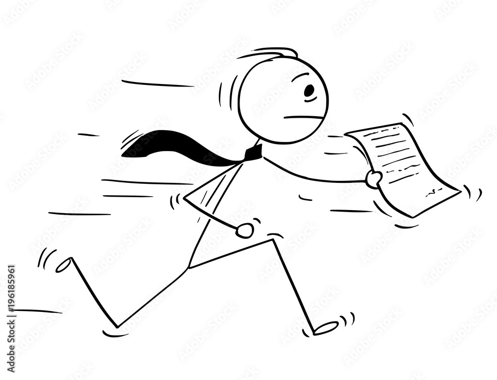 Cartoon stick man drawing conceptual illustration of businessman ...