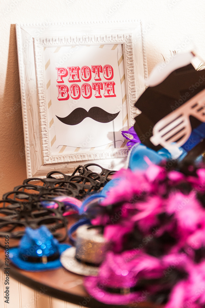 Table of Photobooth Props with Sign Stock Photo | Adobe Stock