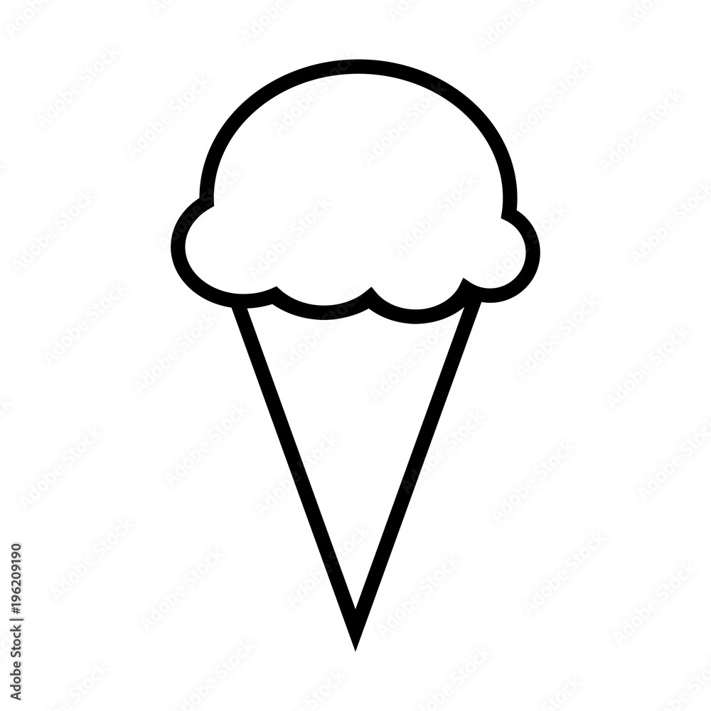 Simple ice cream cone icon. Food vector symbol Stock Vector | Adobe Stock