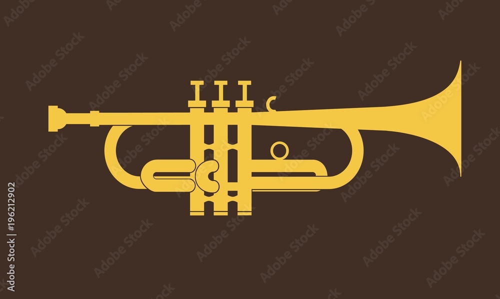 Vector illustration of a trumpet. Stock Vector | Adobe Stock