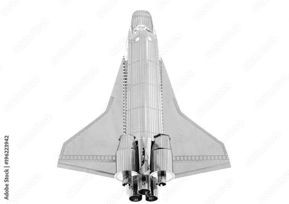 Spaceship / View of toy spaceship on white background. Stock Photo ...