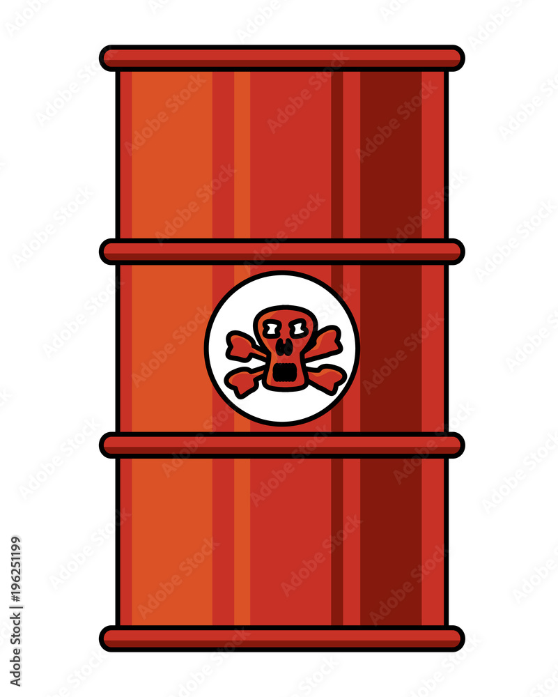 Toxic waste barrel icon over white background, colorful design. vector ...