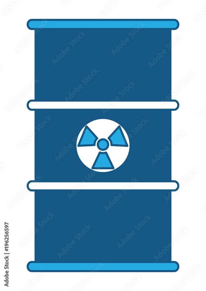 nuclear barrel icon over white background, blue shading design. vector ...