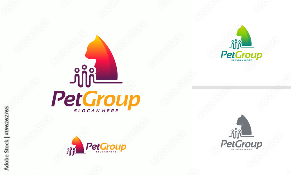 Pet Group logo designs concept vector, Animal Community logo designs ...