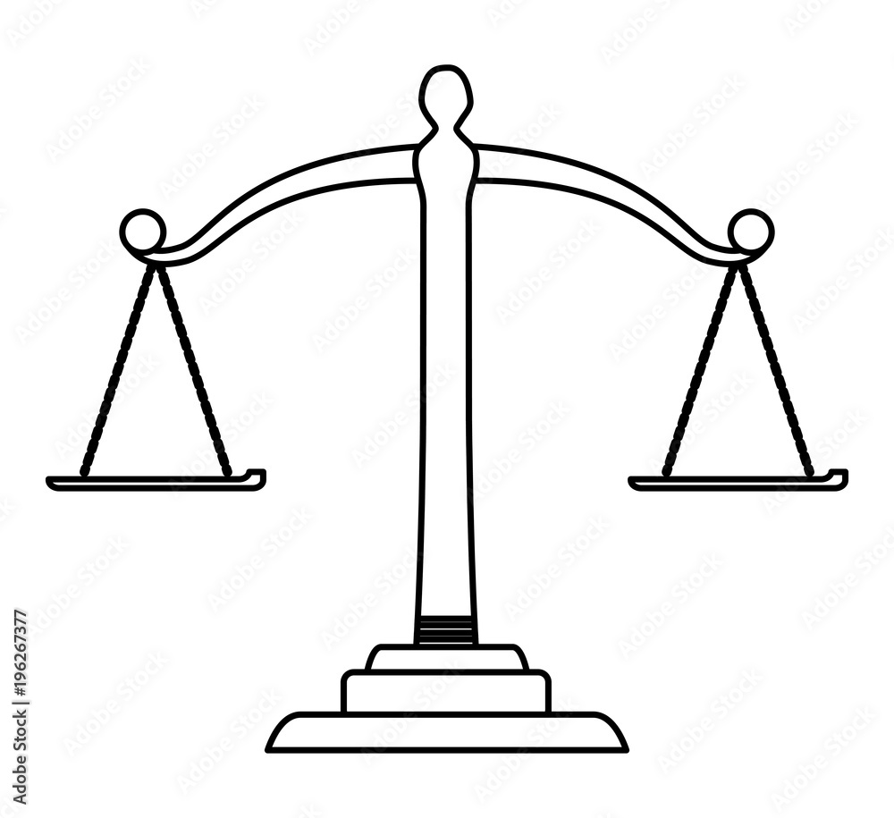 law scale icon over white background, vector illustration Stock Vector ...