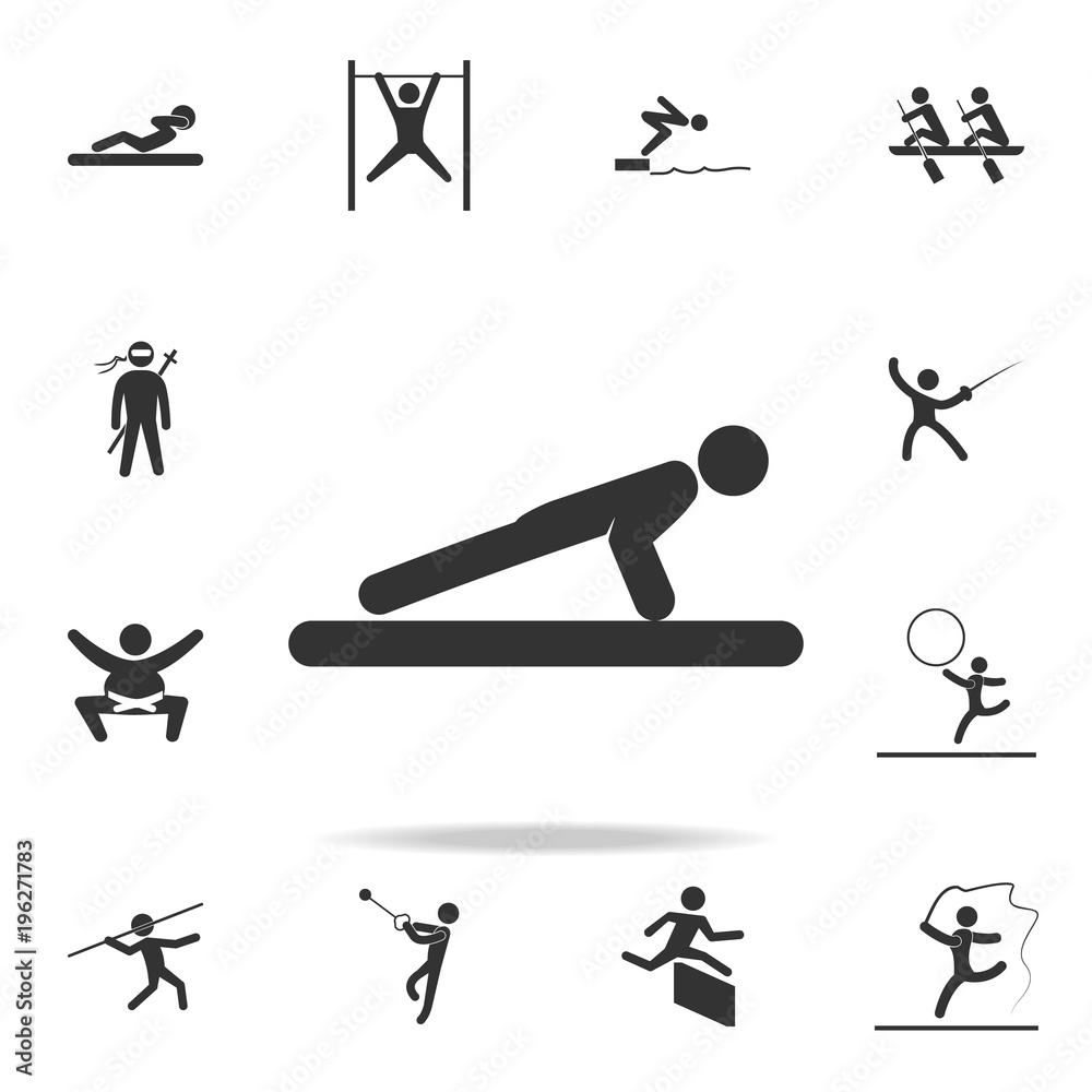 Push ups icon. Detailed set of athletes and accessories icons. Premium ...