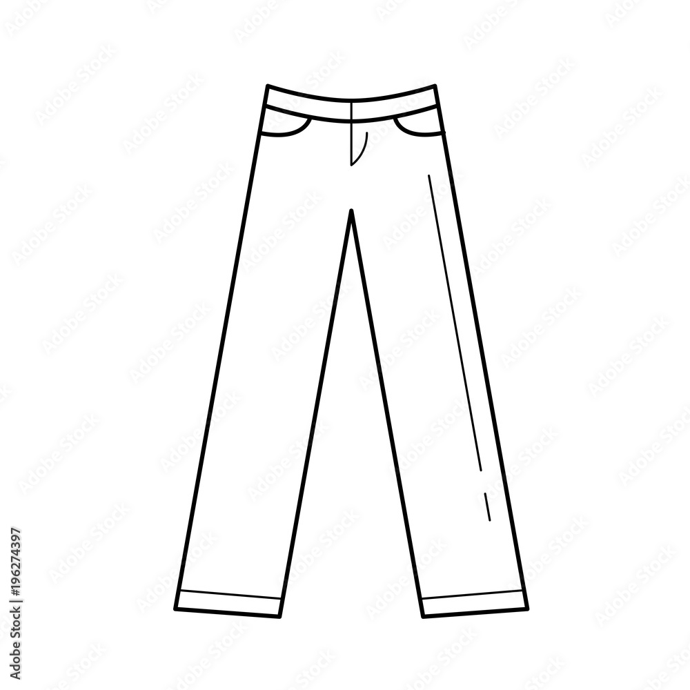 Trousers vector line icon isolated on white background. Classic men ...