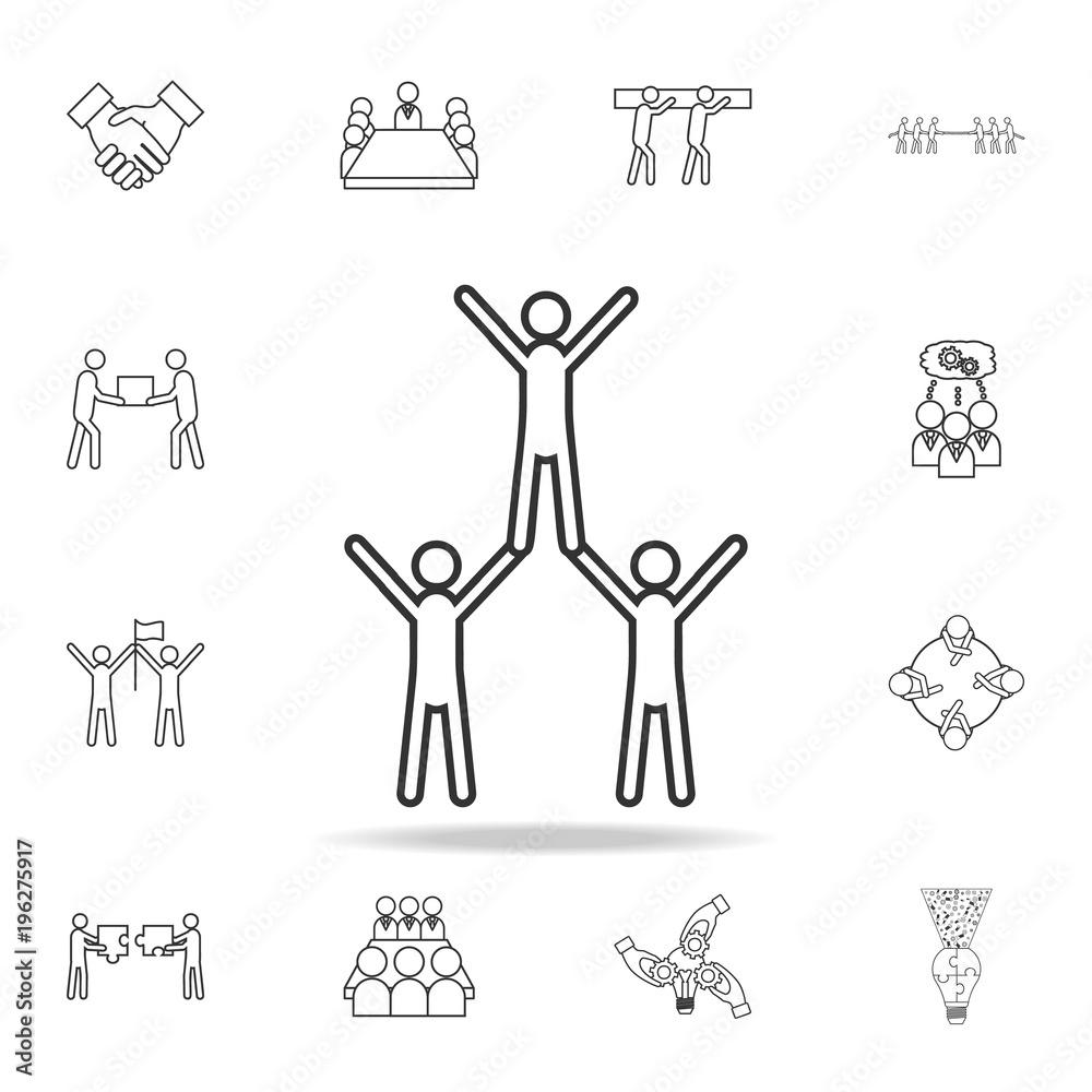 team work lift member of team icon. Detailed set of team work outline ...
