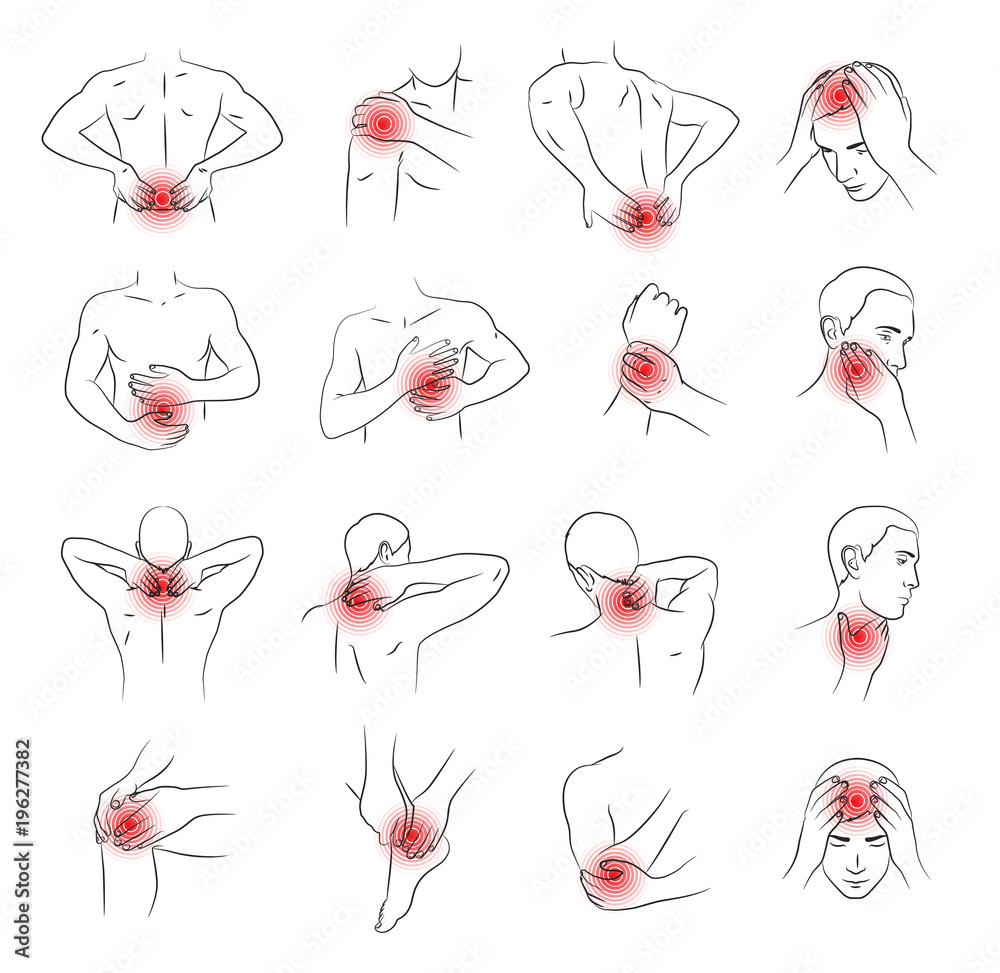 pain vector set, man body parts Stock Vector | Adobe Stock