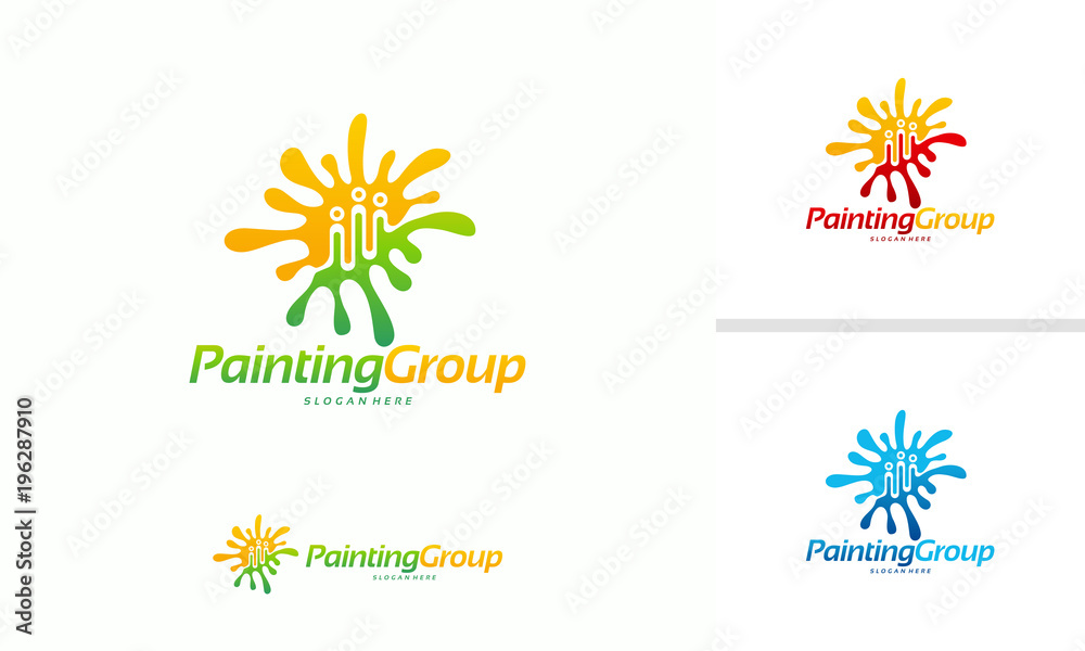 Painting Group logo designs concept vector, Ink logo designs, Fresh ...