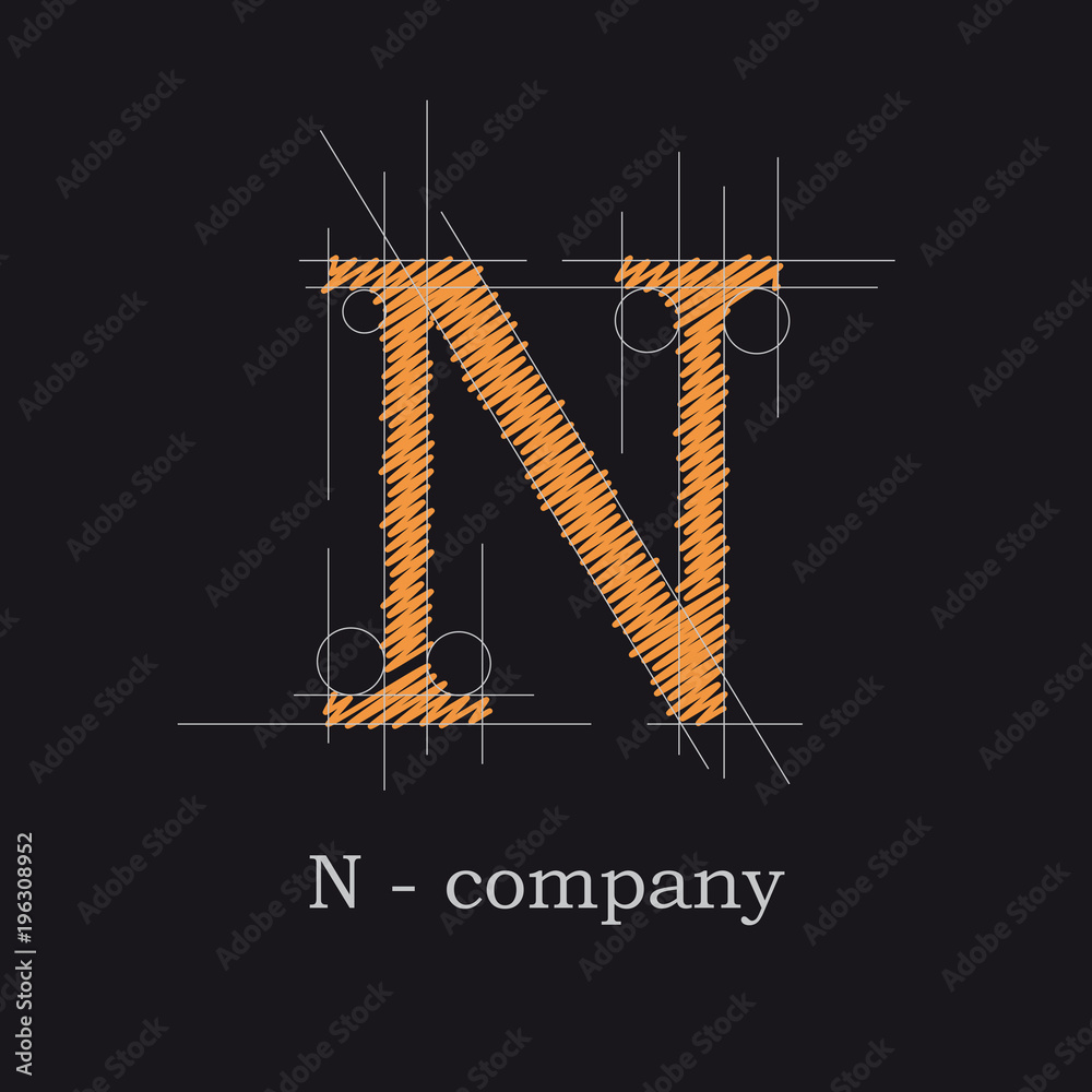 Vector sign design letter N Stock Vector | Adobe Stock