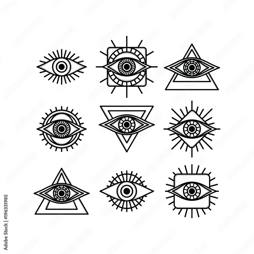 one eye sign symbol logo logotype collection Stock Vector | Adobe Stock
