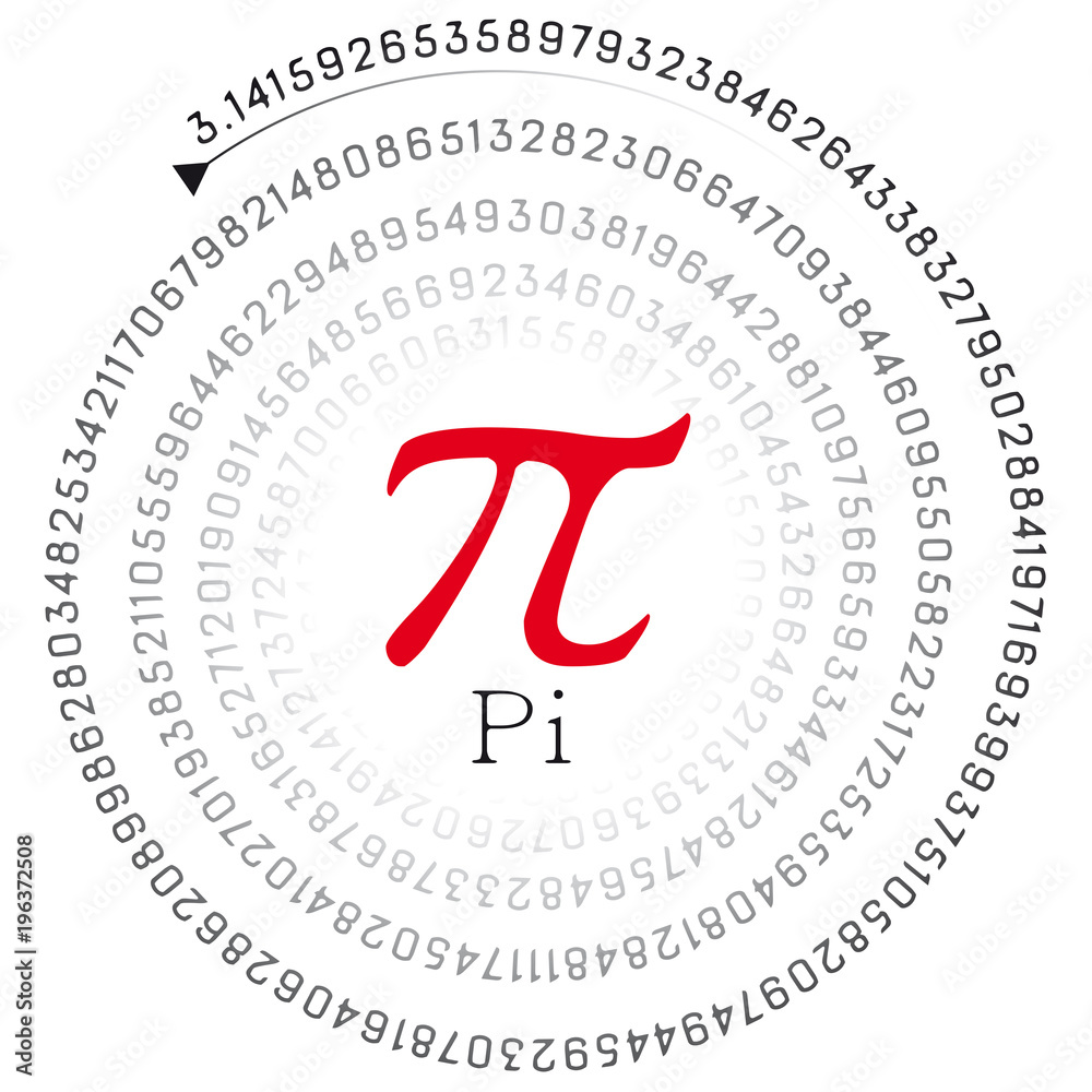 red pi sign and the number in spiral form Stock Vector | Adobe Stock