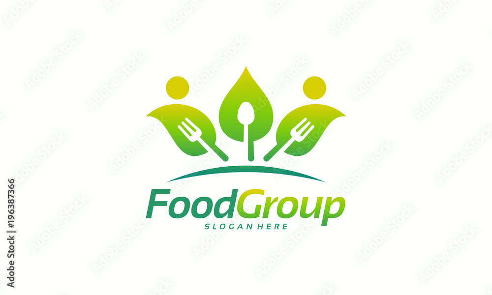 Vetor de Food Group logo designs concept vector, Natural Food logo ...