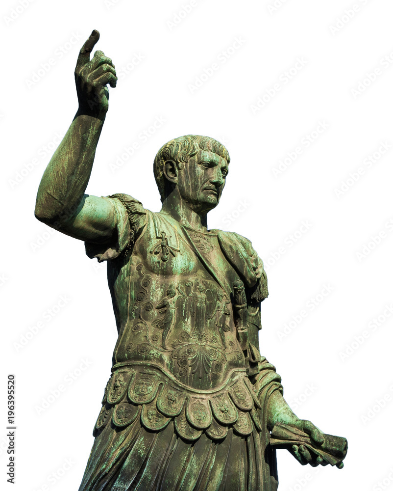 Trajan the conqueror, one of the greatest ancient roman emperor, bronze ...