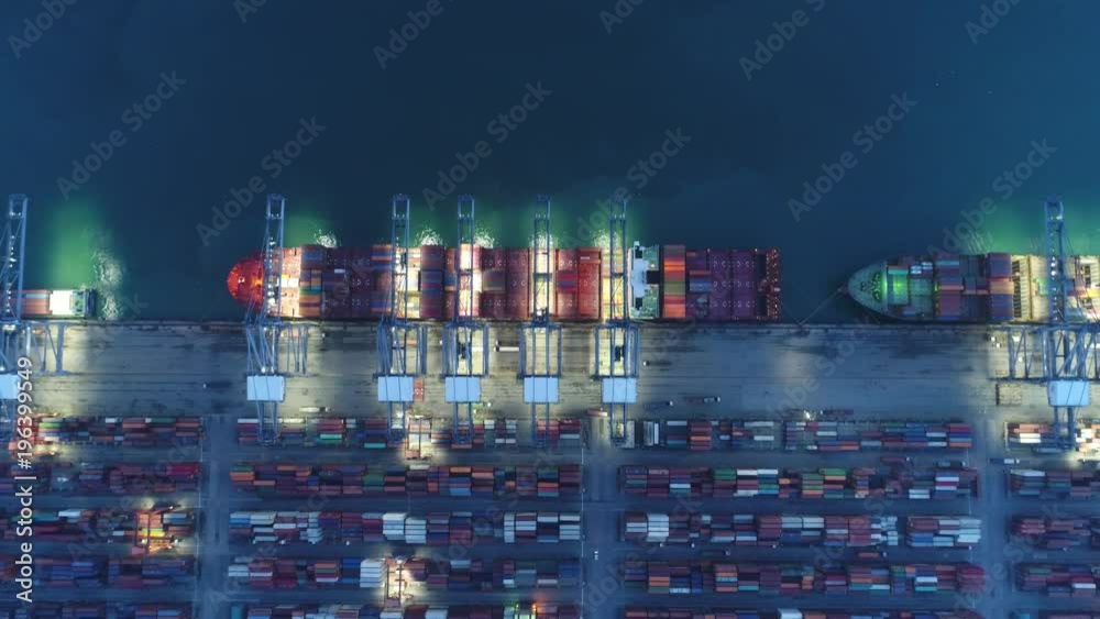 Video Stock Video Container ship in export and import business and ...